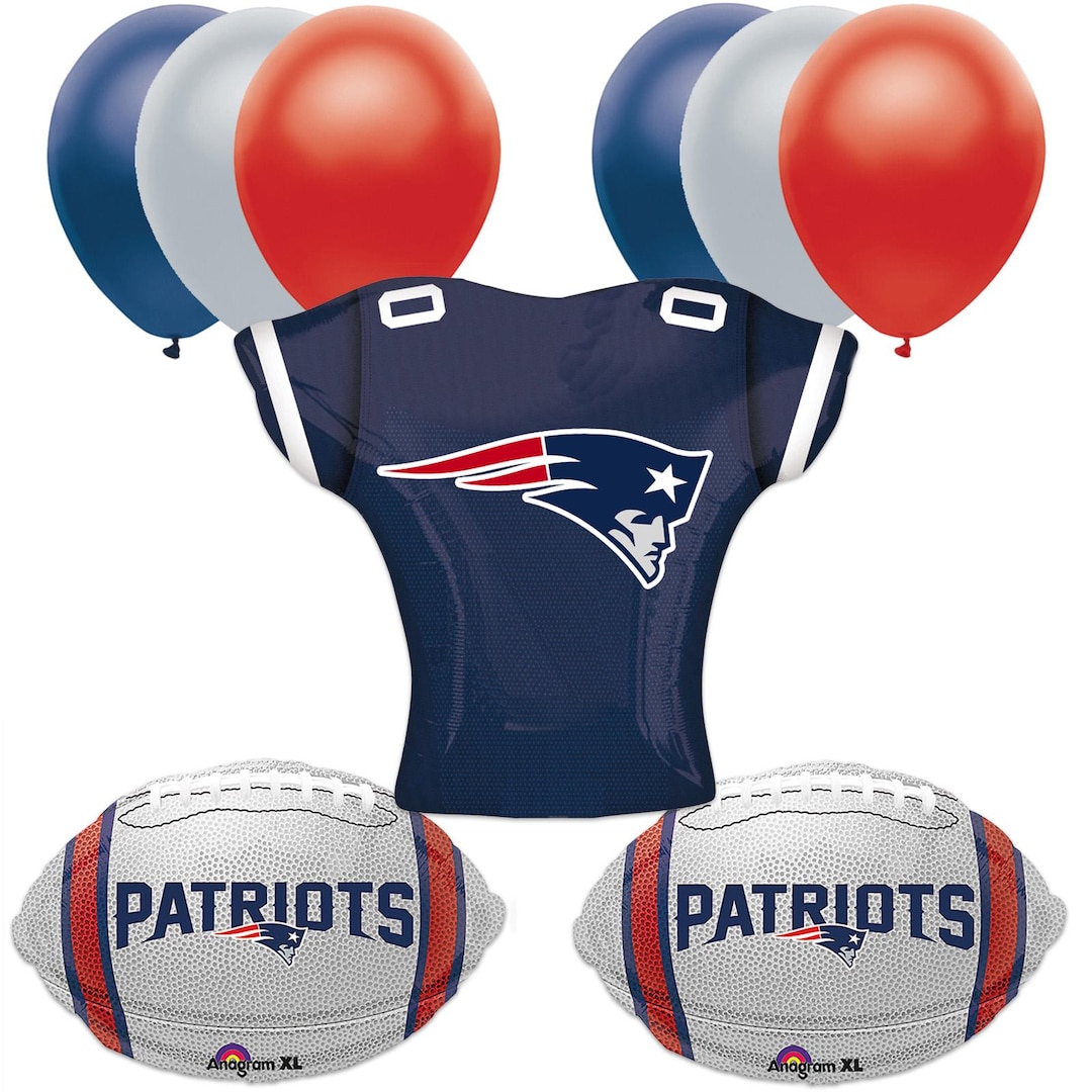 New England Patriots Football Party Decor 9pc Jersey Shape Balloon Pack ...