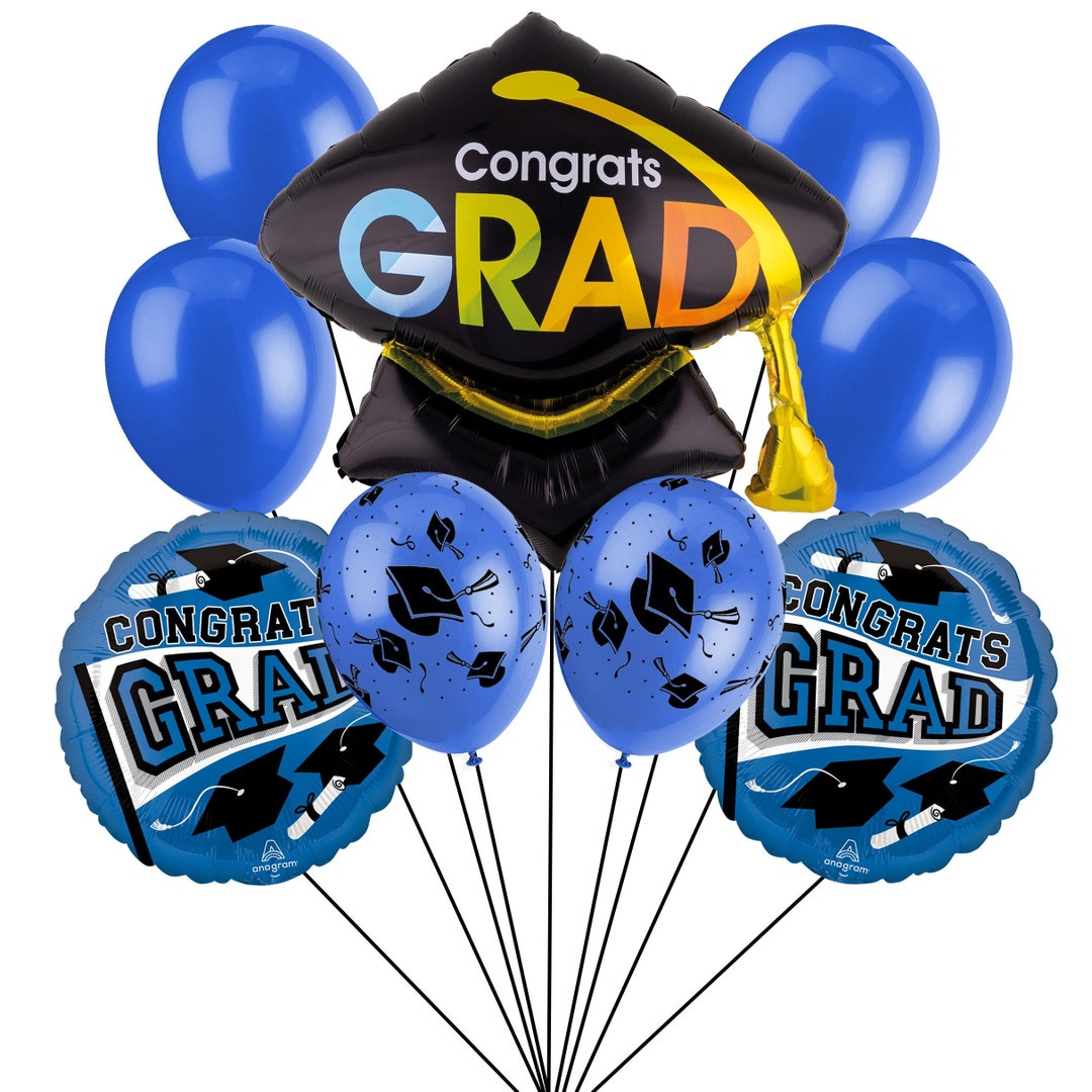 Congrats Grad Caps Graduation Bouquet Balloon Pack, 11pc, 11-26IN - Etsy