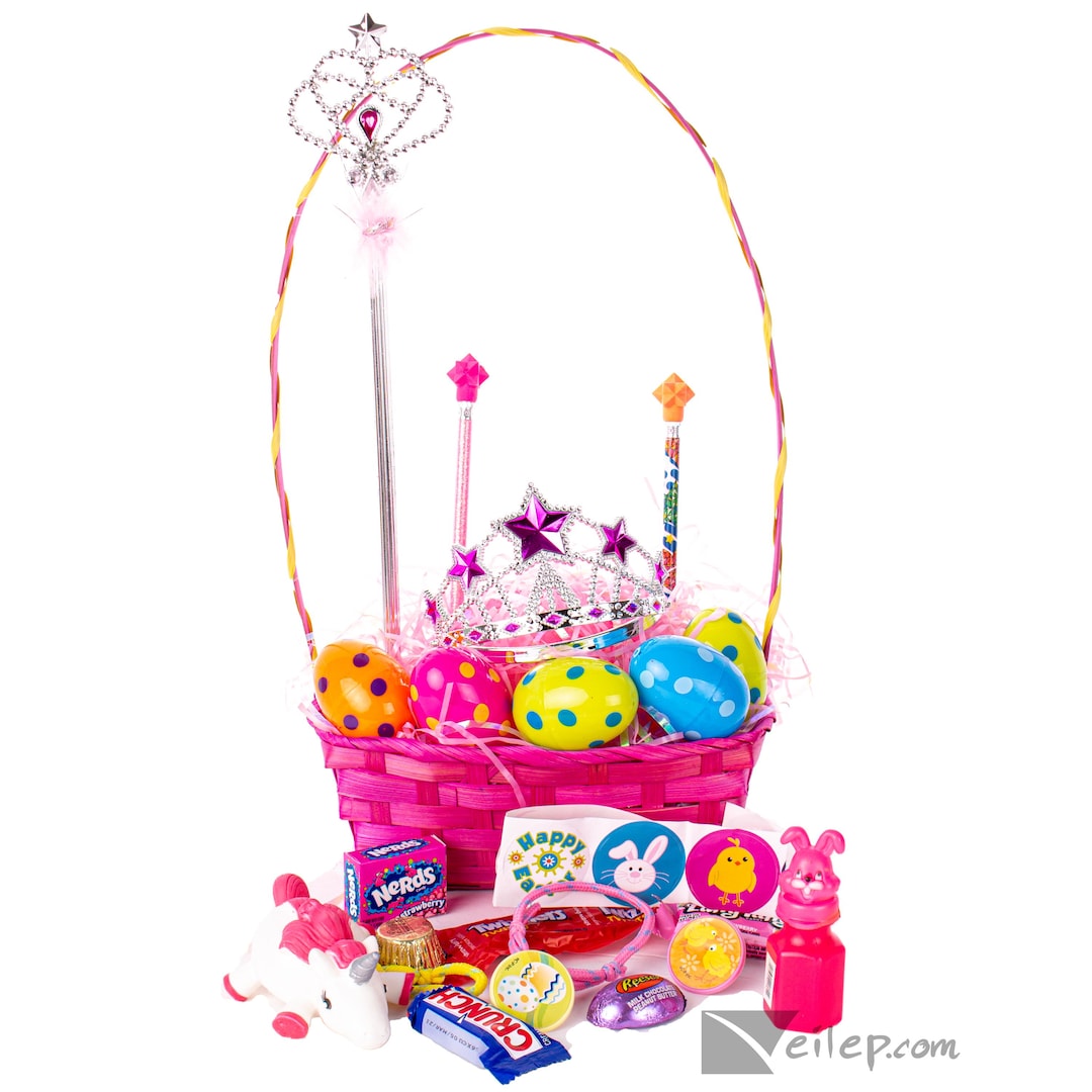 Girls Princess Dress up Accessory Toy Filled 24pc Easter Basket Gift ...