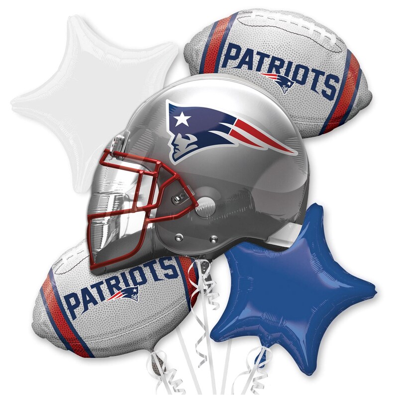 New England Patriots 5pc Balloon Bouquet Licensed Football Helmet ...