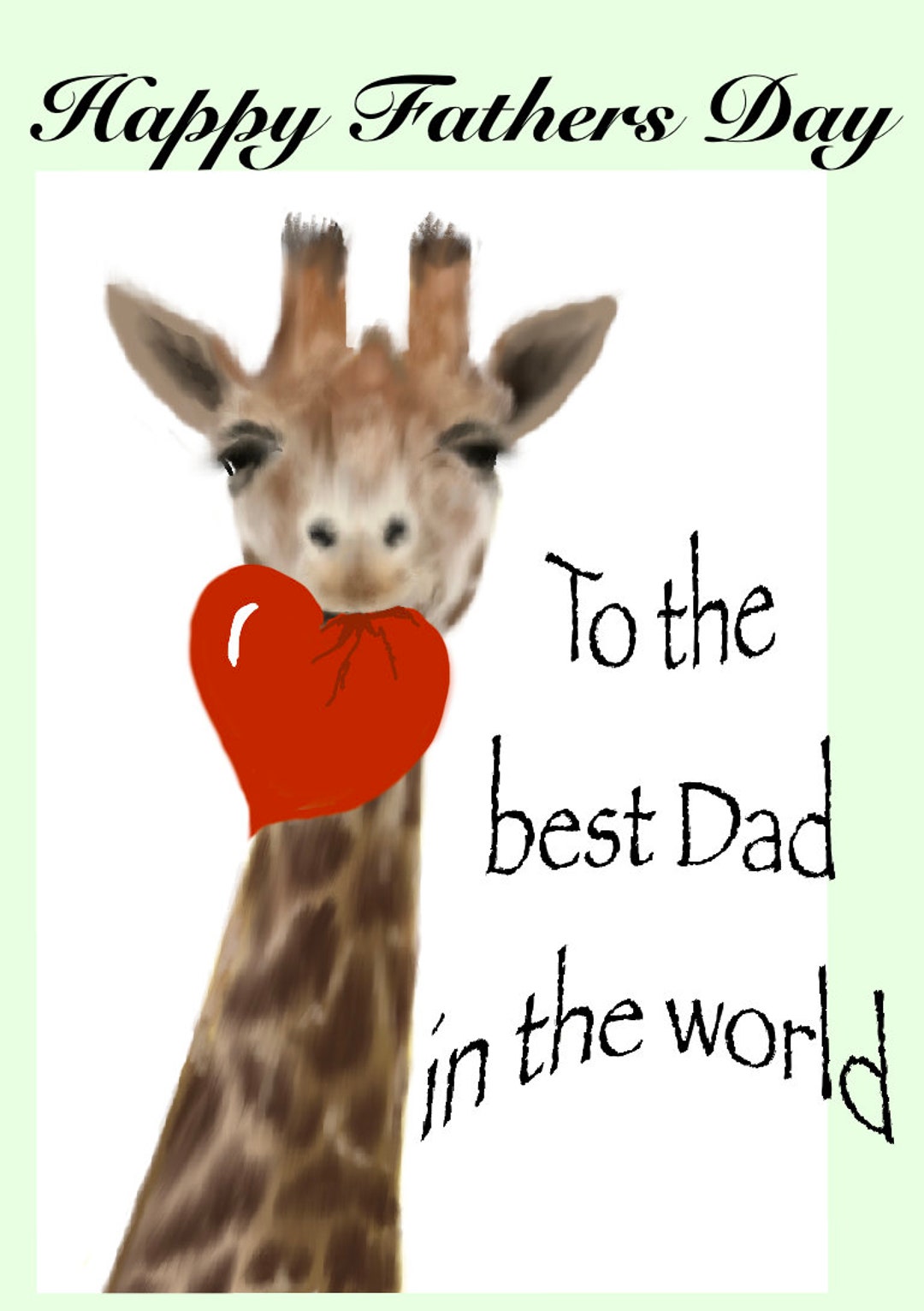 Happy Fathers Day Giraffe - Etsy