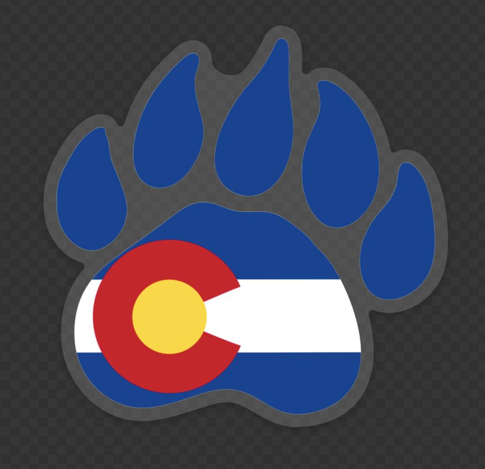 Colorado State Flag Bear Wolf Paw Pawprint Claw Vinyl Sticker - Etsy