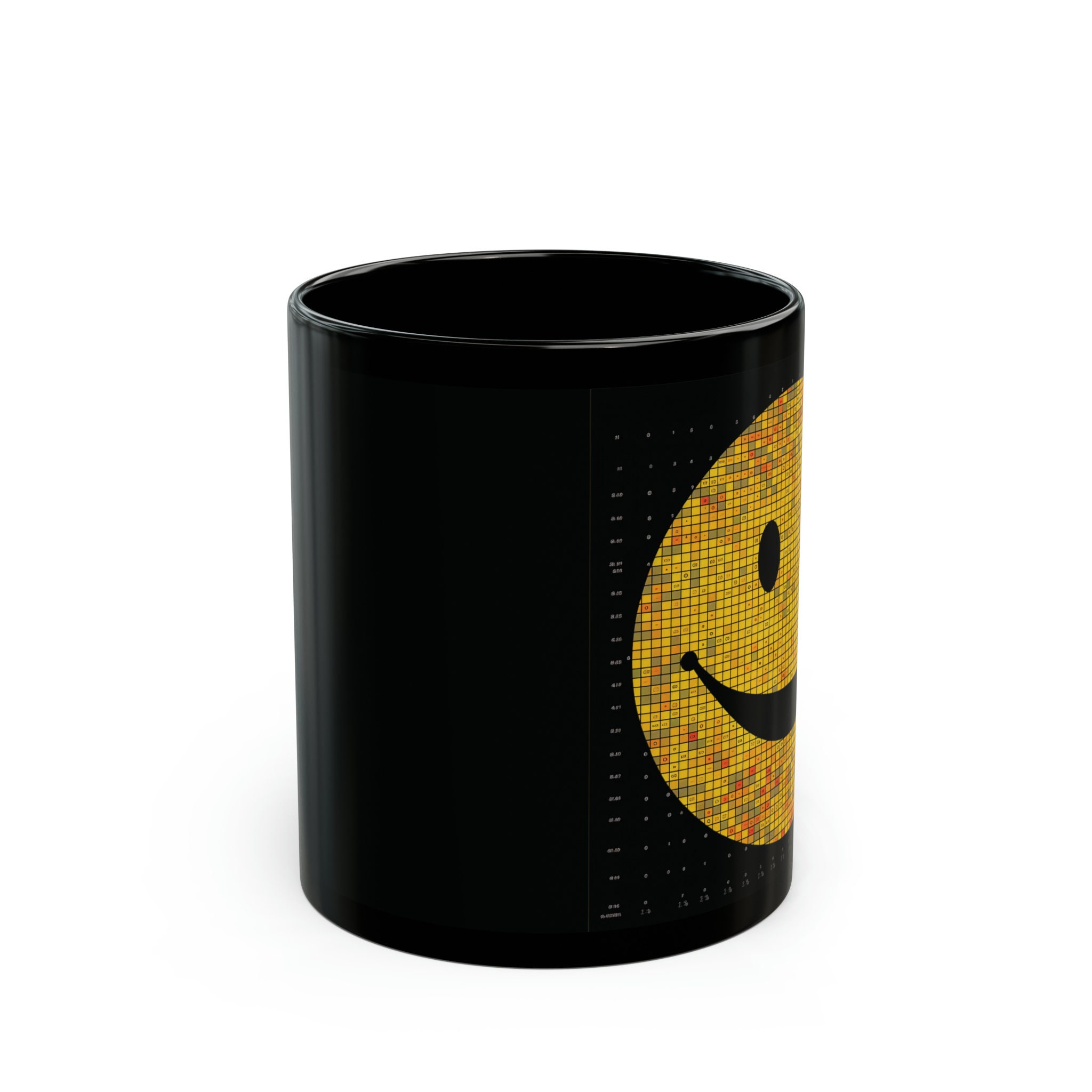 Black Mug Smiley Face Made on a Spreadsheet Mug - Etsy