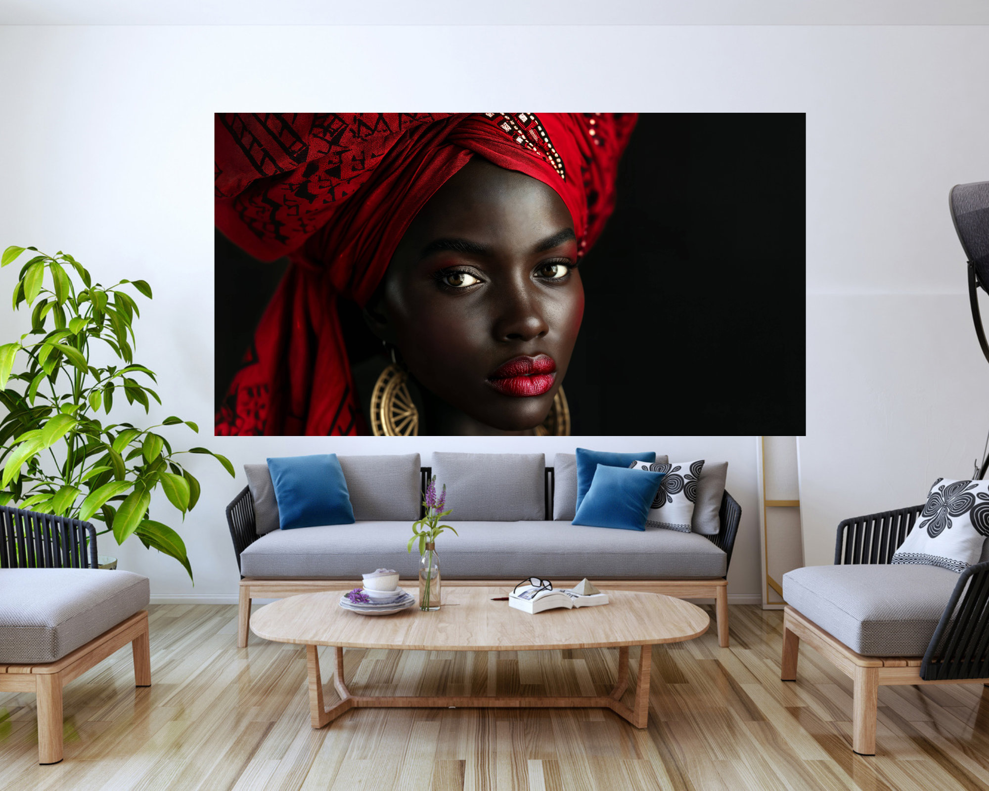 Nubian Queen Wall Art, Nubian Face Art Print, African Queen Portrait ...
