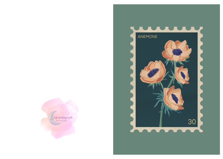 Printable Flower Stamp Cards, Greeting Card, Digital Download, 5X7 - Etsy