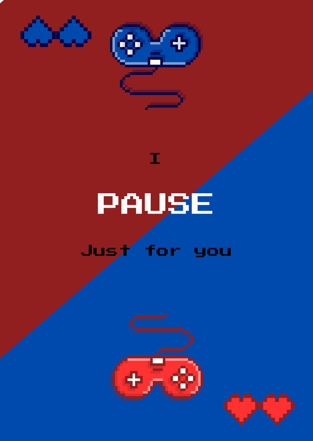 Printable Gamer Card, Greeting Card, Pixel Gaming Card, Digital ...