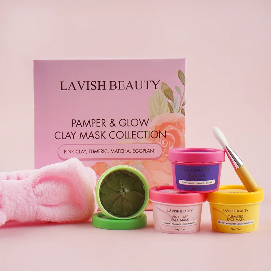Pamper Clay Mask Set, Detox and Clarify Facial Mask, Skincare Gift Box ...