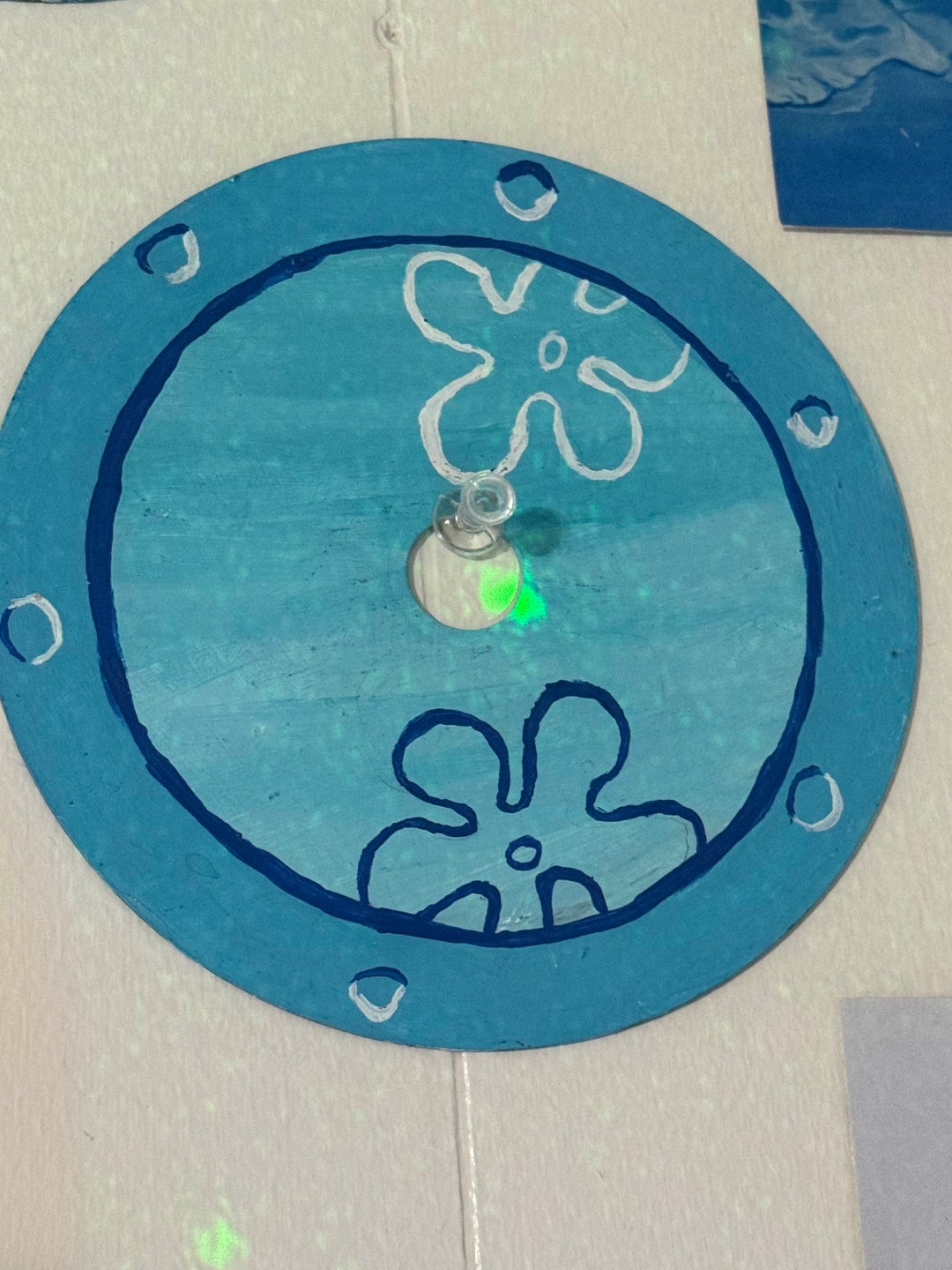 Hand Painted Bikini Bottom Spongebob CD Wall Hanging - Etsy