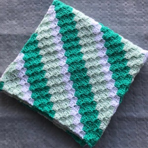 Ombre Stripes Baby Blanket, Crochet Baby Blanket, Newborn Blanket ...