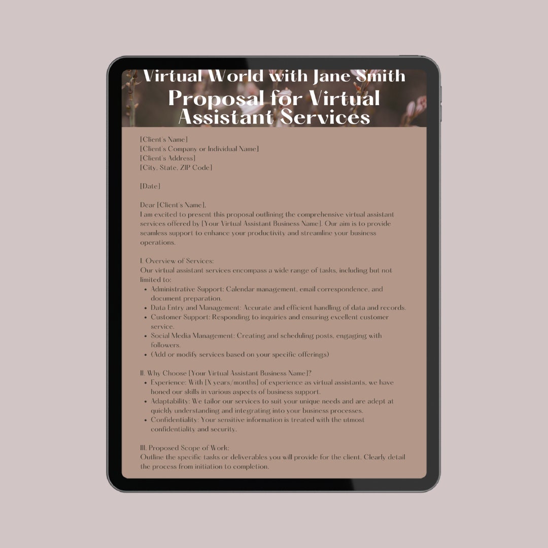Boho Whimsy Vibes Virtual Assistant Proposal Letter Canva Template for ...