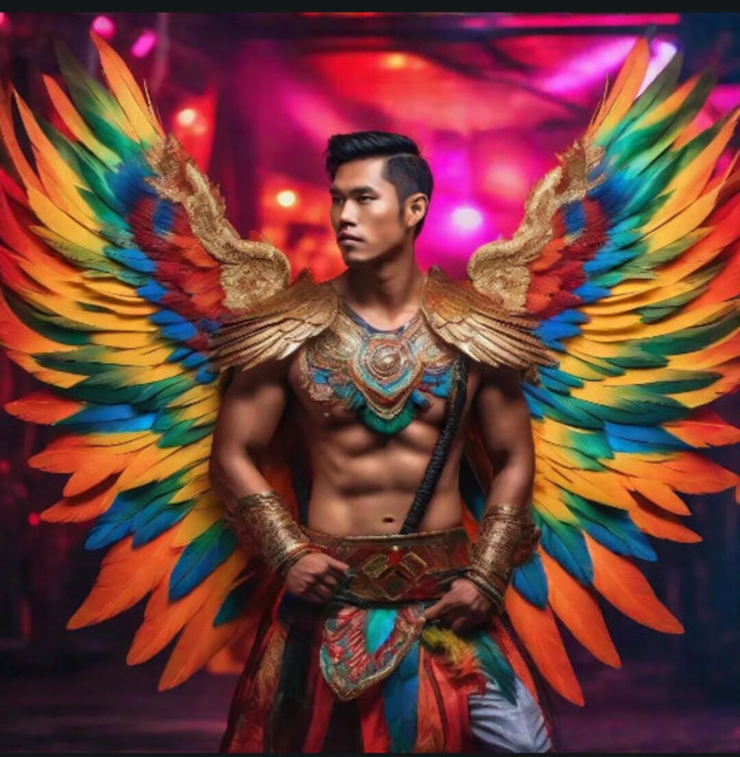 Rainbow Anamchara Male Angel Spirit Companion - Etsy