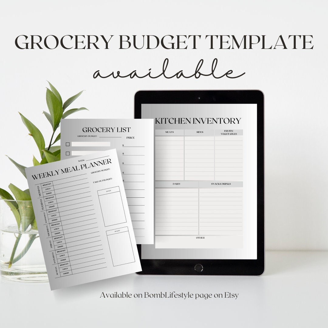 Grocery List Printable Template, Grocery Planner, Budget Shopping List ...