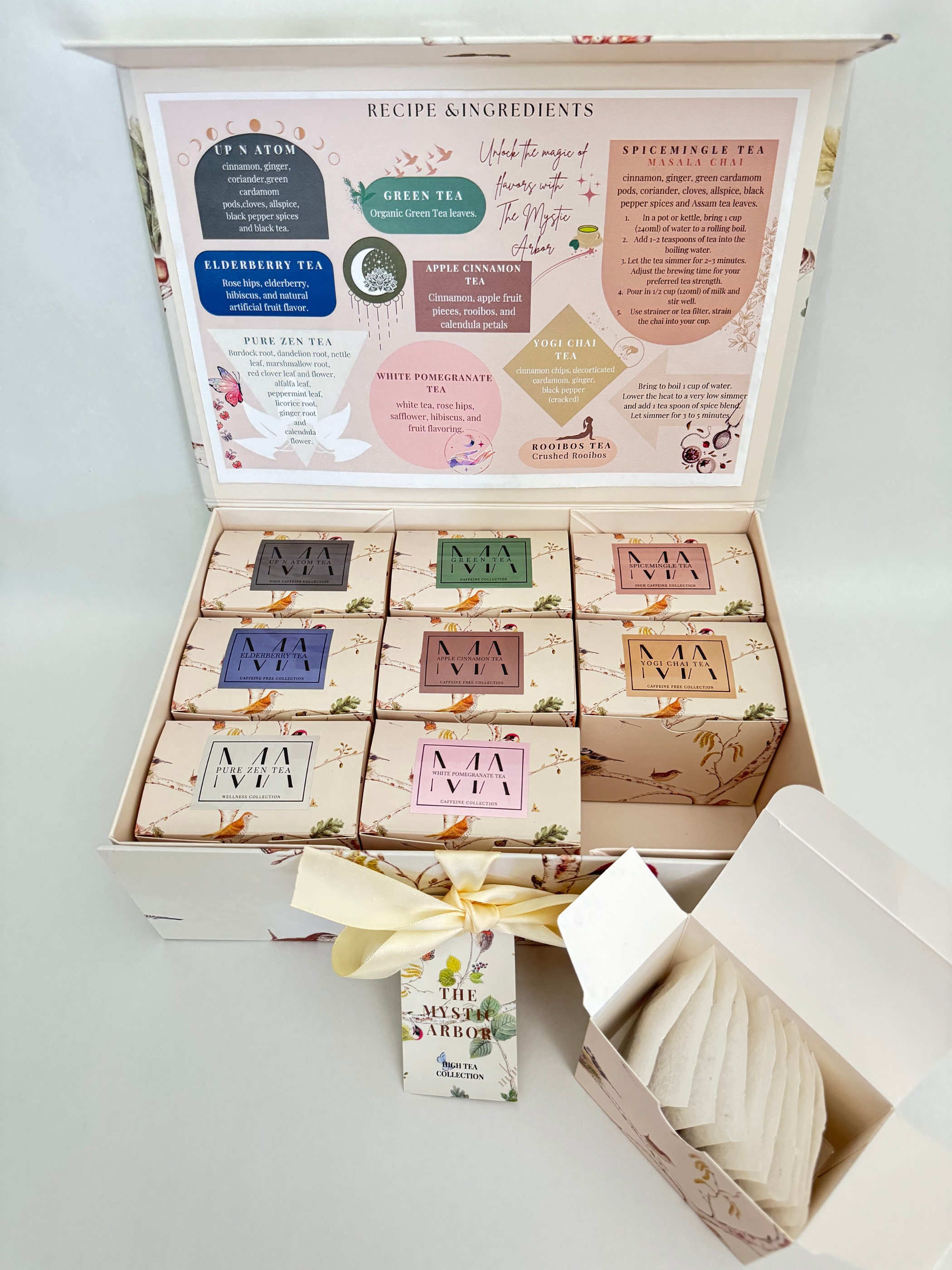 Tea Gift Set Box, Wellness, Caffeine and Caffeine Free Collection, 90 ...