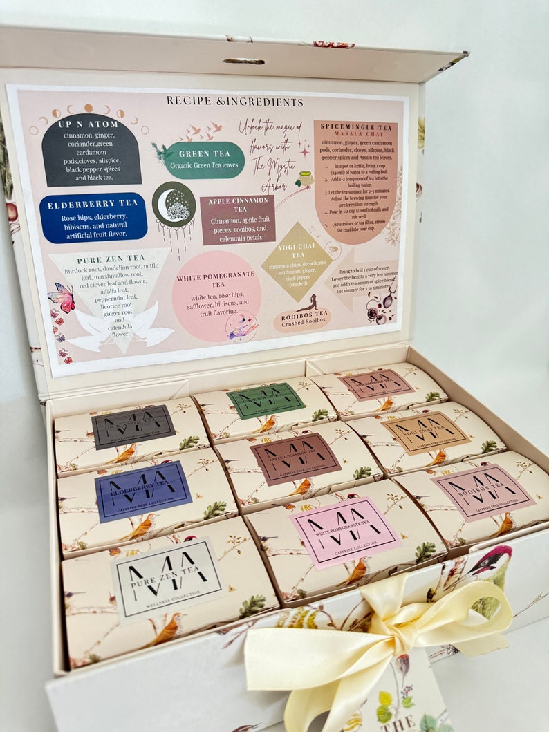 Tea Gift Set Box, Wellness, Caffeine and Caffeine Free Collection, 90 ...
