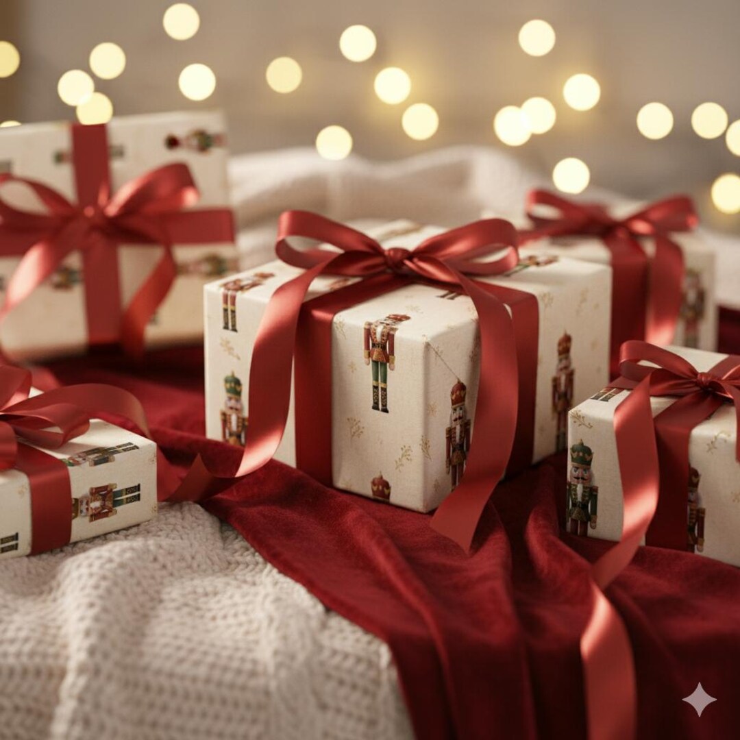 Nutcracker Wrapping Paper Holiday Gift Wrap Nutcracker Gift Wrap ...