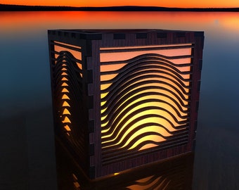 Wooden Light Box DIY Kit With LED Candle Wooden Night Light - Etsy