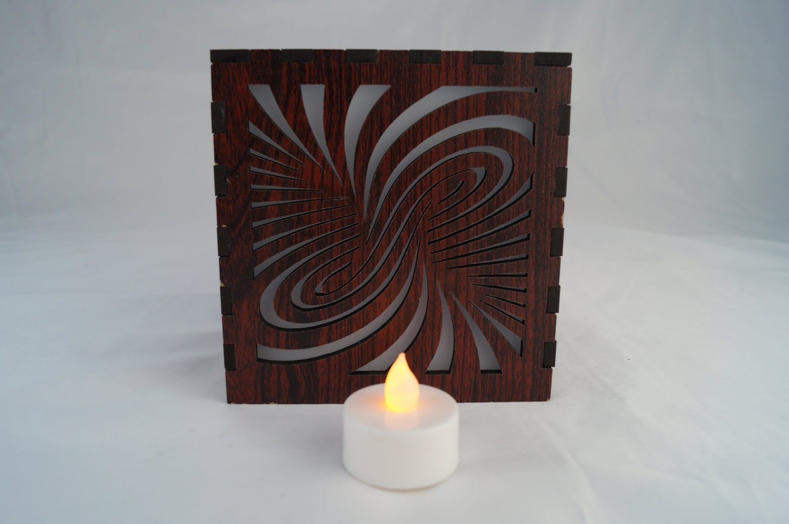 Wooden Light Box - DIY Kit With LED Candle - Wooden Night Light - Etsy