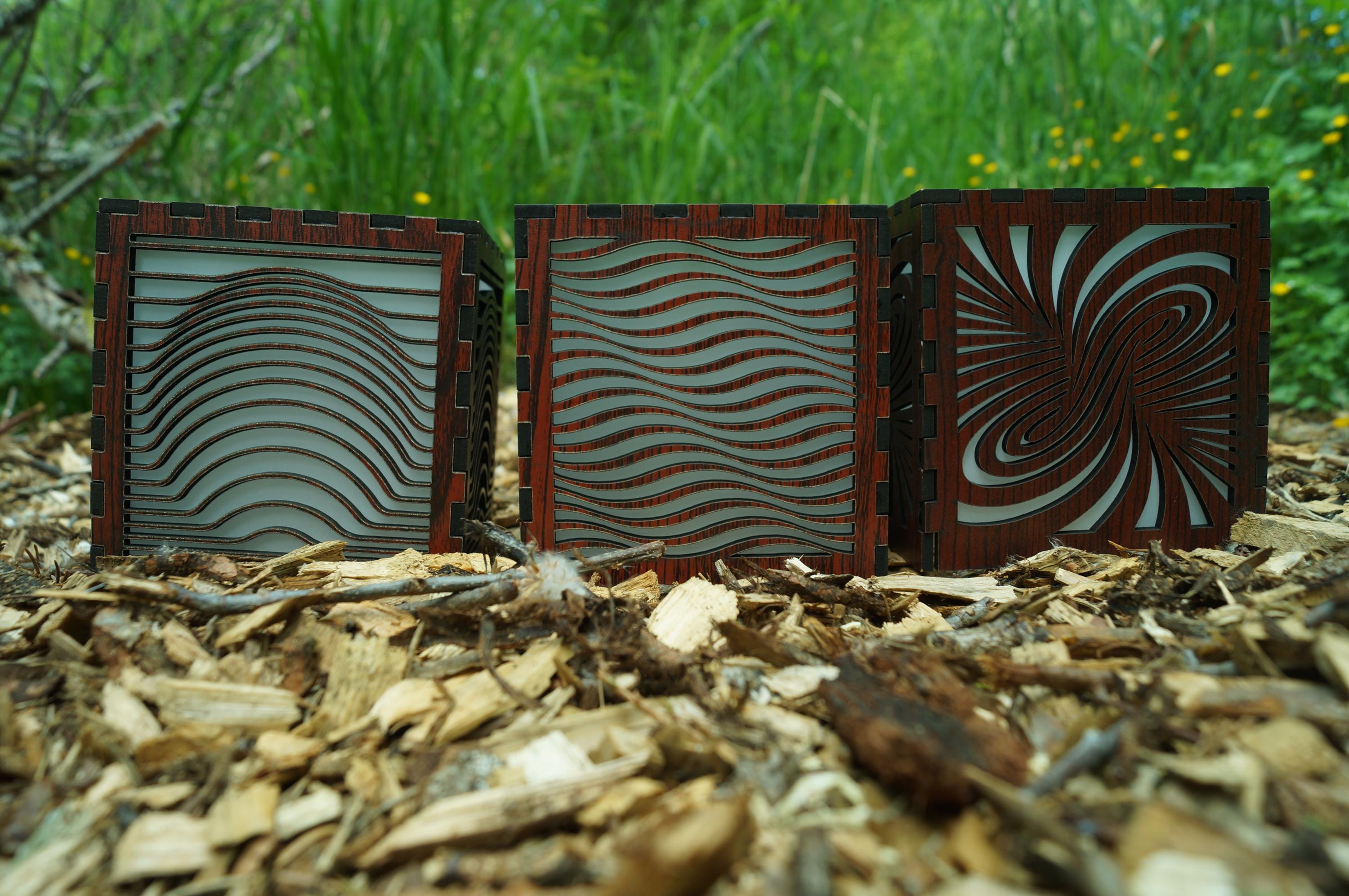 Wooden Light Boxes Combo of 3 - DIY Kit With LED Candle - Wooden Night ...