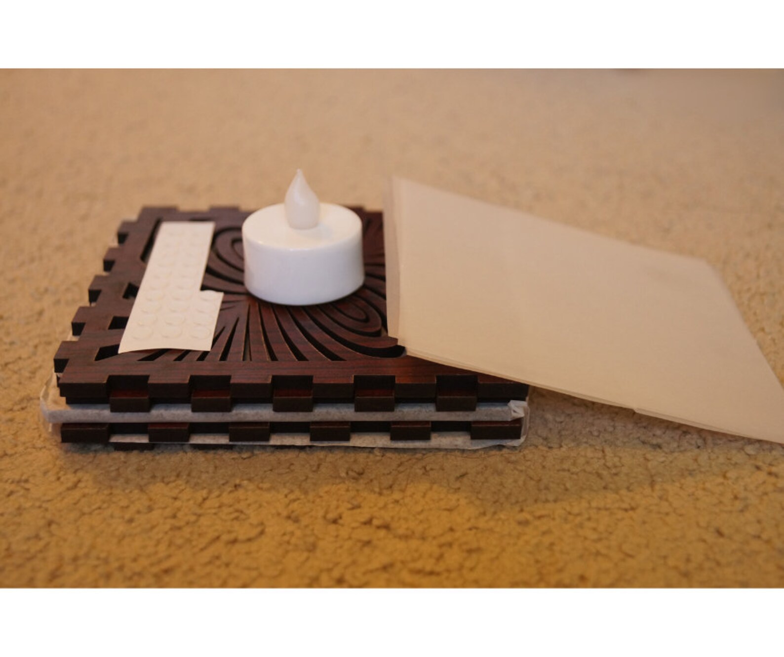 Wooden Light Box - DIY Kit With LED Candle - Wooden Night Light - Etsy