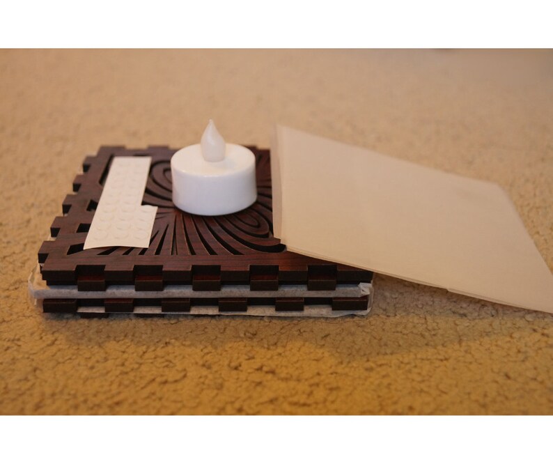 Wooden Light Box DIY Kit With LED Candle Wooden Night Light - Etsy