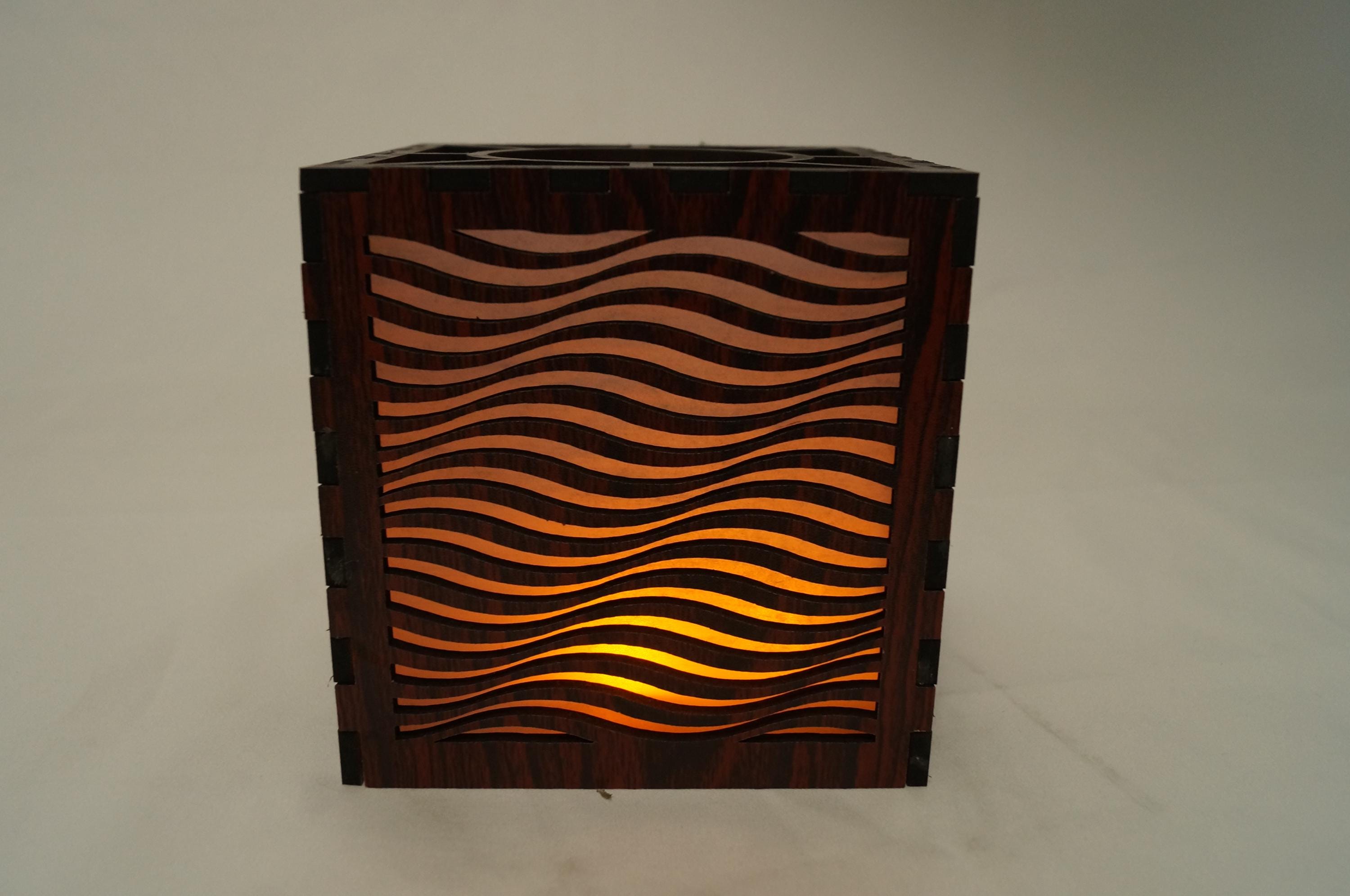 Wooden Light Boxes Combo of 3 - DIY Kit With LED Candle - Wooden Night ...