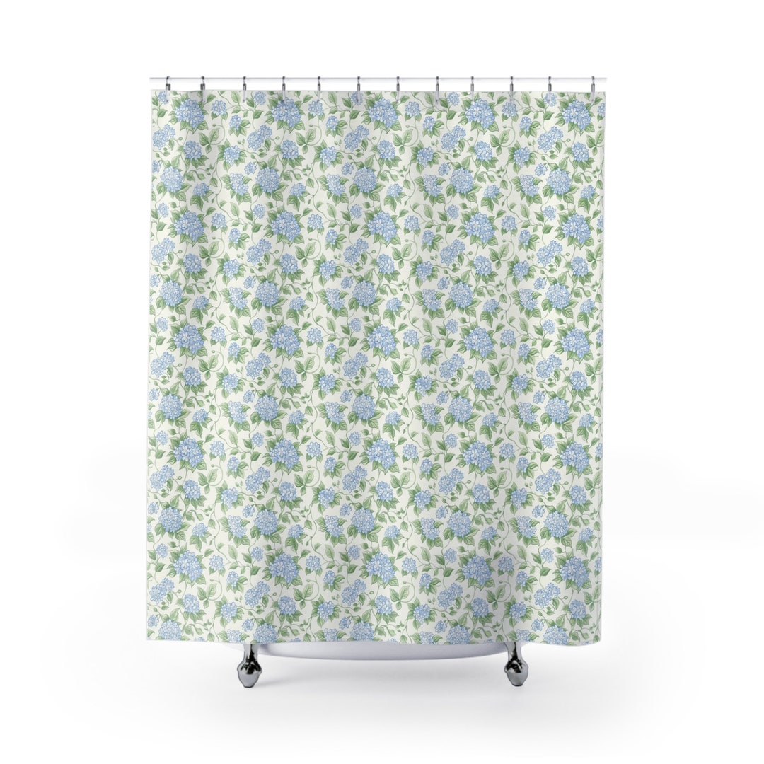 French Floral Shower Curtain, Hydrangea Shower Curtain, Hydrangea Decor ...