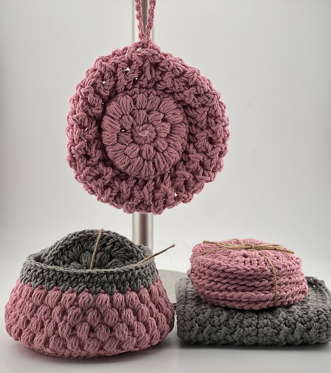 Elegant Crochet Bath Gift Set, Cotton Luxury Spa Gift Set, Makeup ...