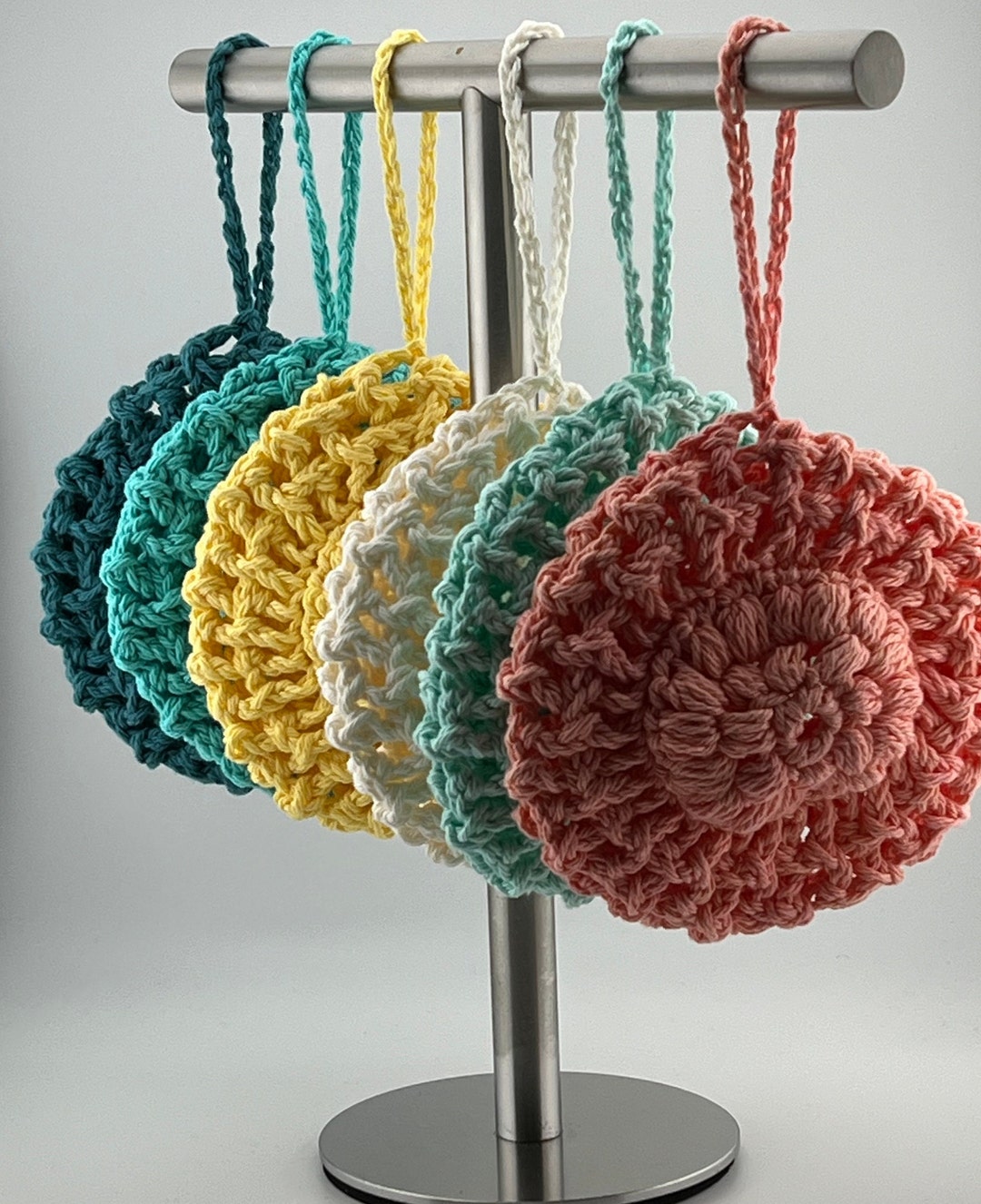 Soft Cotton Shower Pouf, Machine-washable Loofah, Crochet Bath Sponge ...