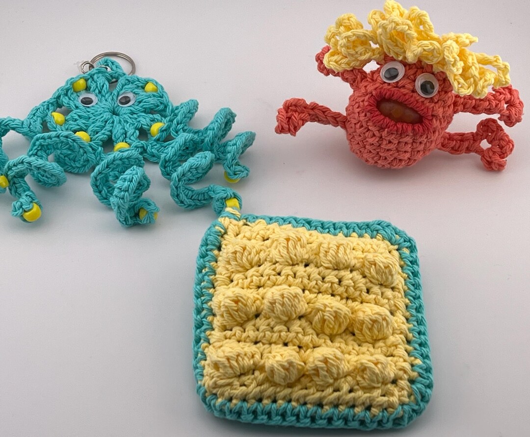 Hand Crocheted Fidget Toy Pack, Sensory Stress Relief, Stress Ball ...