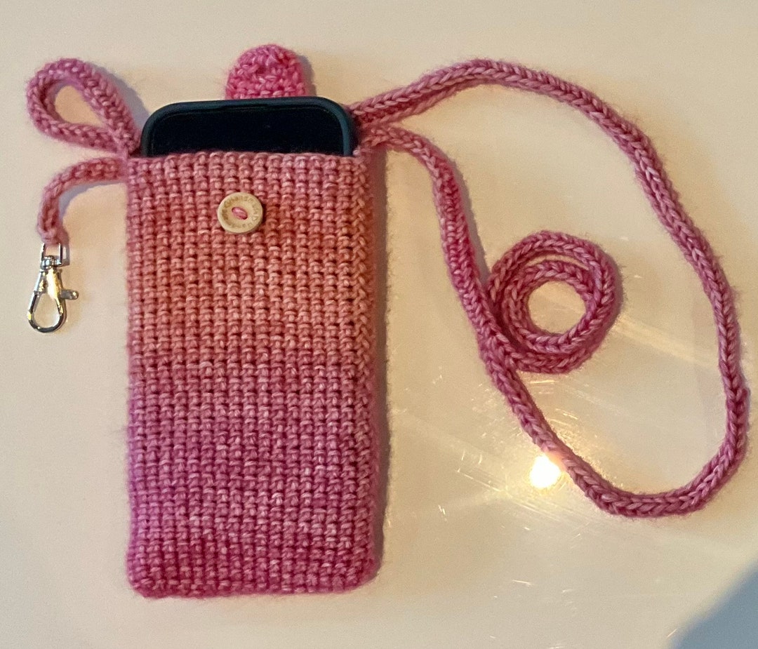 Handmade Phone Bag With Key Clip and Shoulder Strap - Etsy