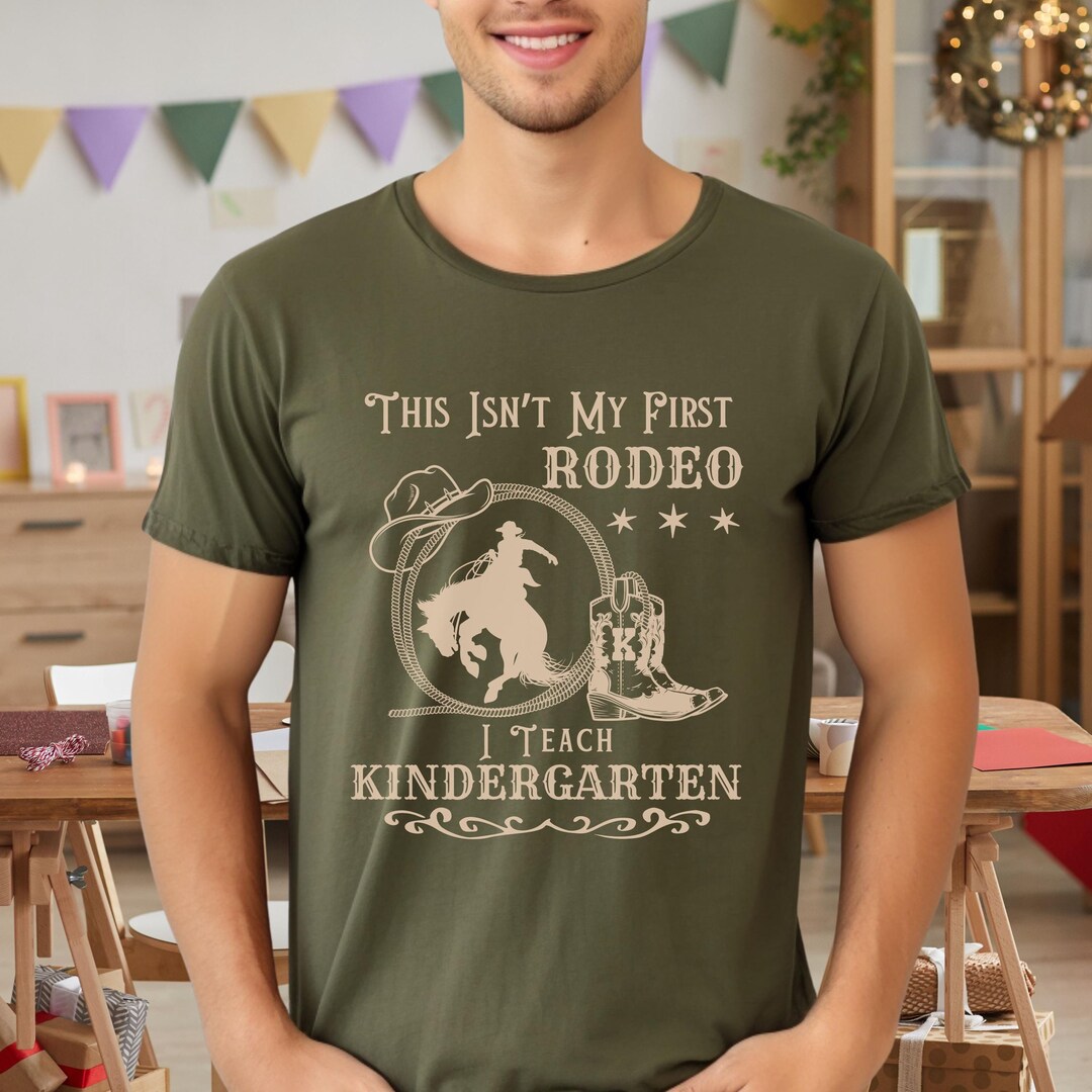 Kindergarten Teacher Rodeo Shirt, Western Theme Educator Gift, Cowboy ...