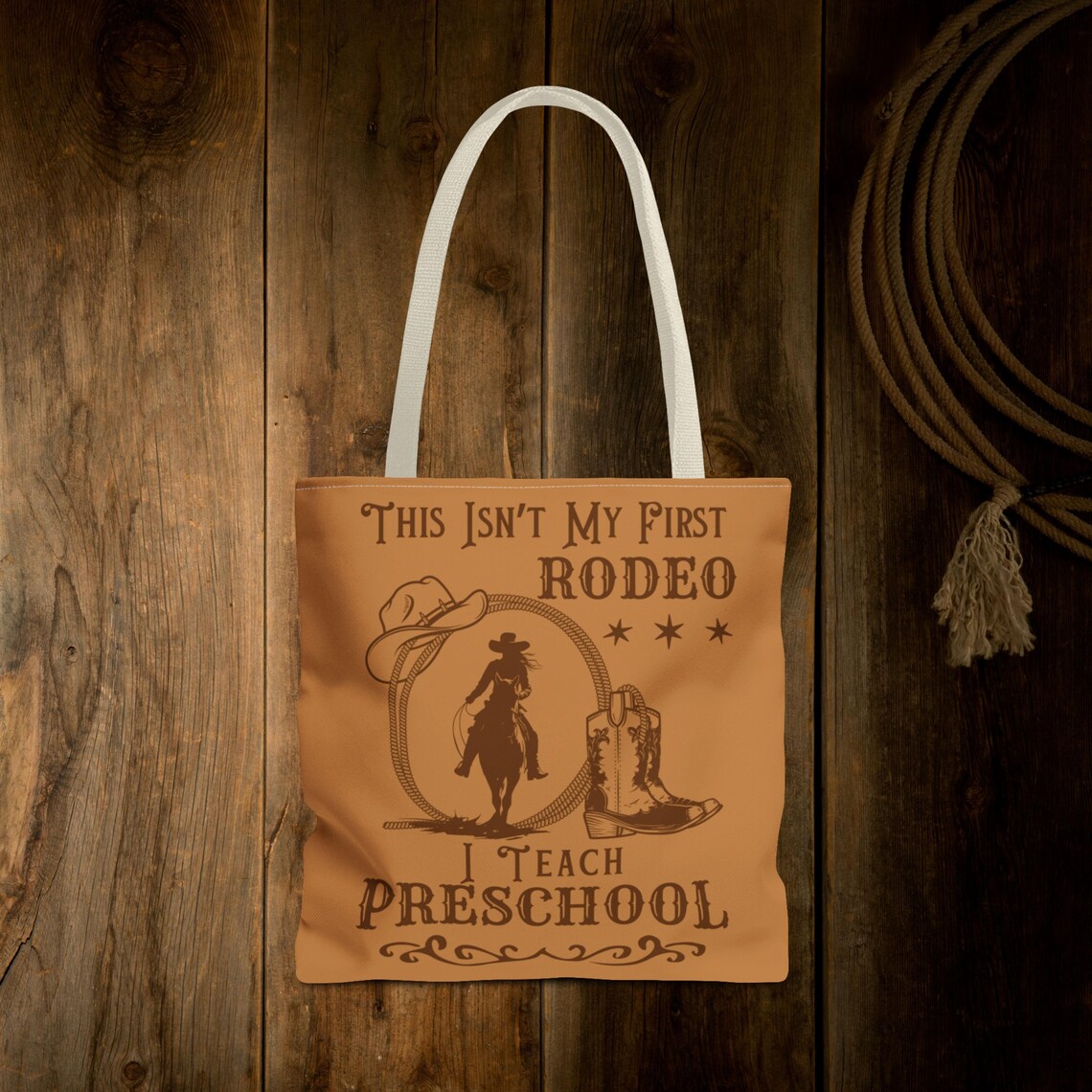 Western Rodeo Preschool Teacher Tote Bag, Back to School Gift, Cowgirl ...