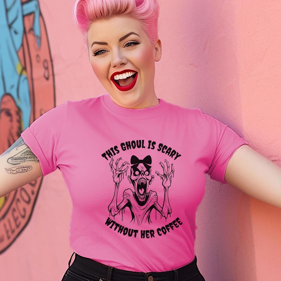 Ghoul Coffee Lover Tee, Funny Caffeine Addict Shirt, Halloween Party ...