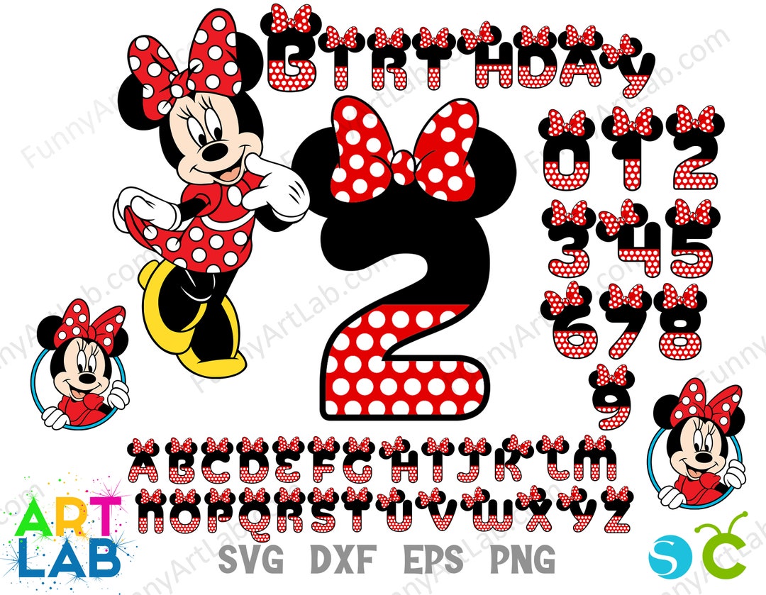 Minnie Birthday SVG Cricut, Minnie Letters Svg, Minnie Svg Png ...