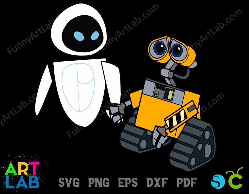 Wall-e Svg Bundle, Fun Art Wall-e and Eve Png, Wall-e Png, Wall-e ...