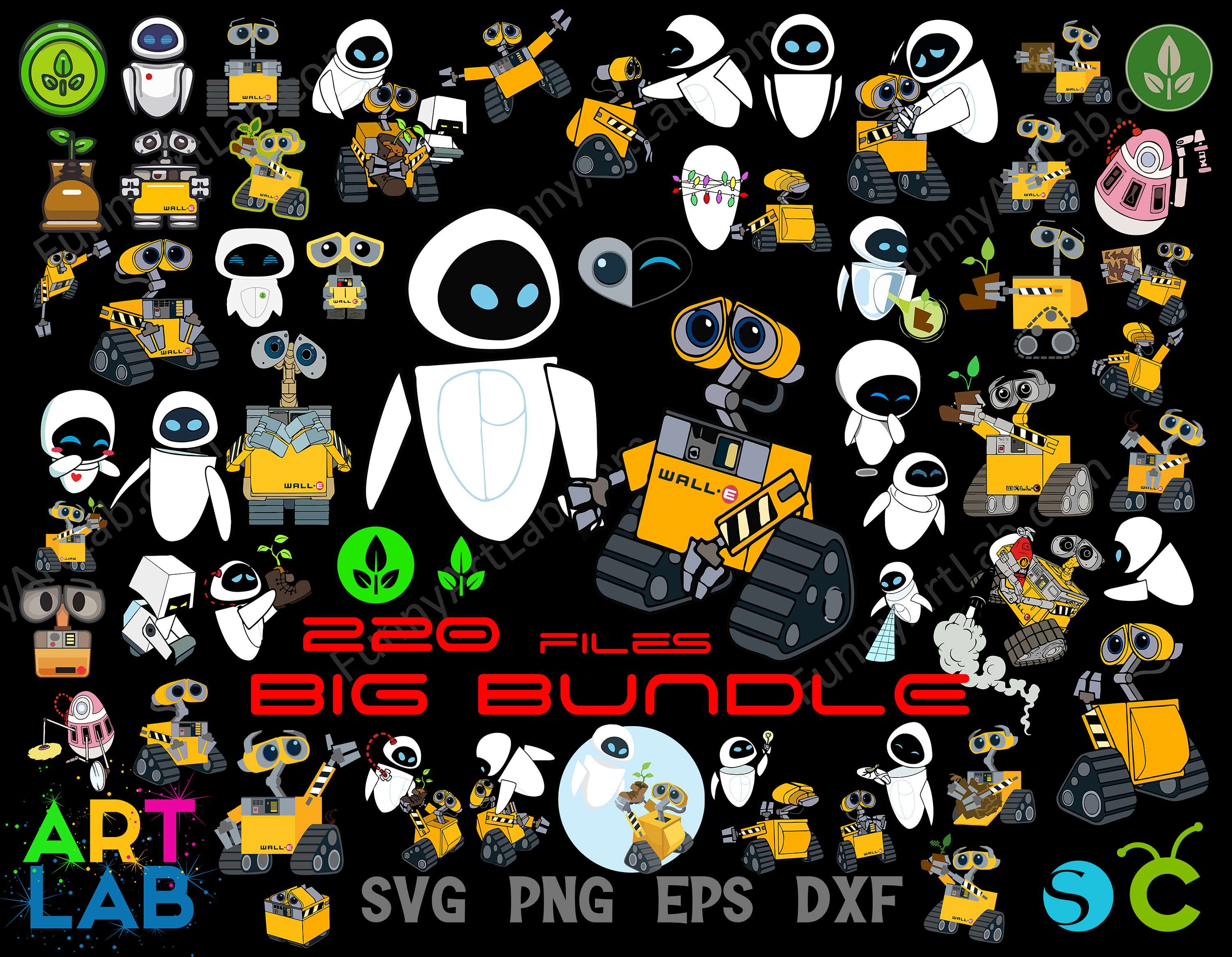 Wall-e Svg Bundle, Fun Art Wall-e and Eve Png, Wall-e Png, Wall-e ...