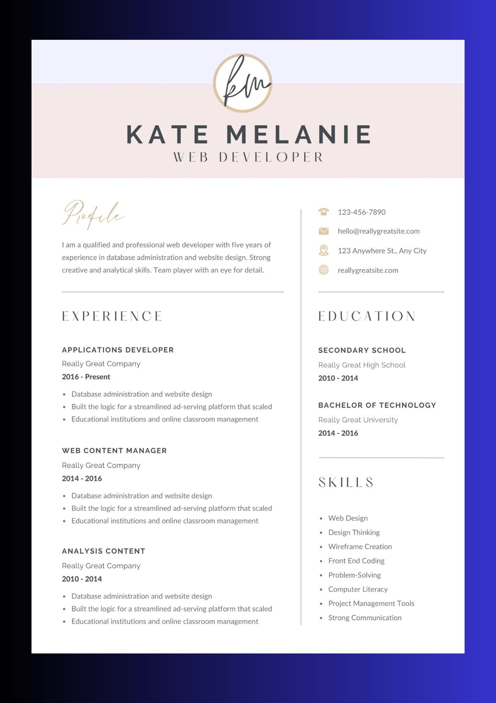 Professional CV Templates, Pages for Curriculum, Curriculum Planner ...