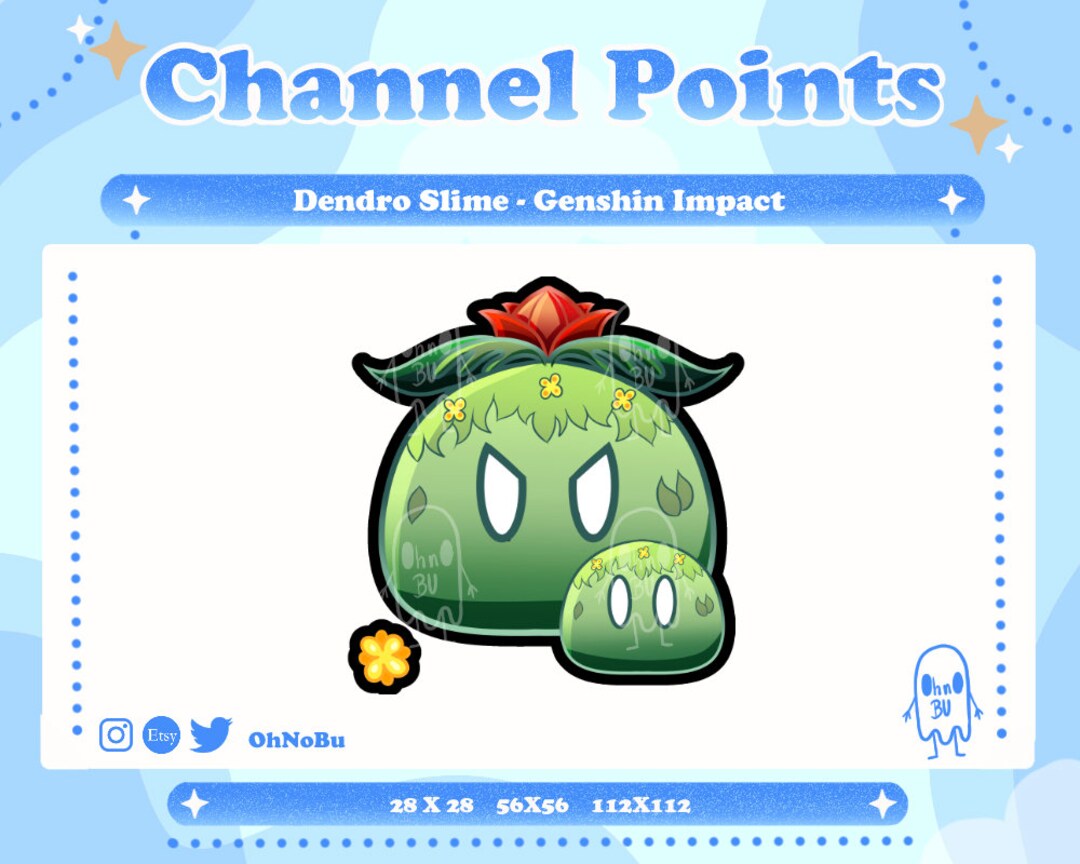 Cute Genshin Impact Dendro Slime Channel Points for Twitch / Youtube ...