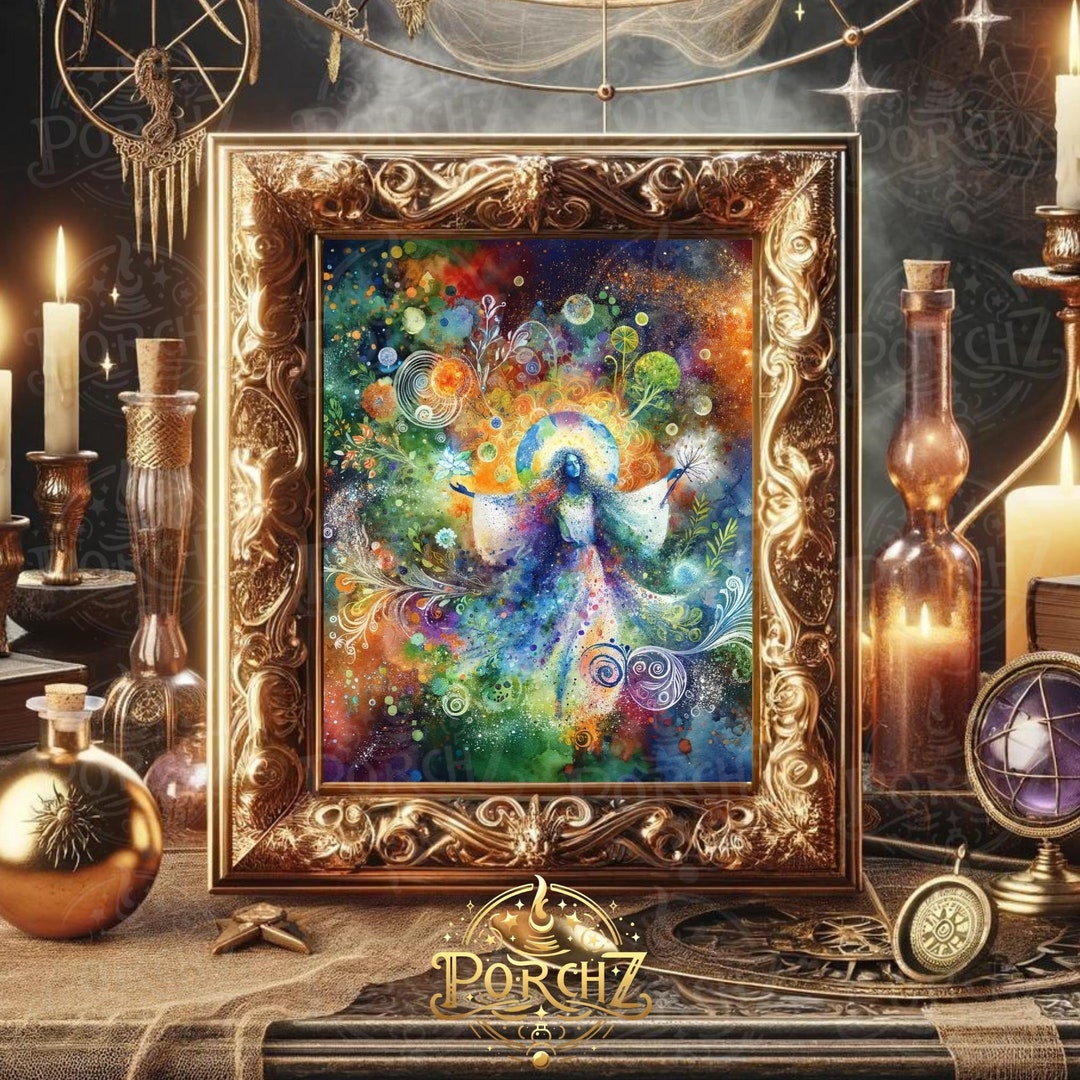 Connect With Gaia: Mother Earth Magic Watercolor Art,gaia Goddess,mother Earth Printable,gaia ...