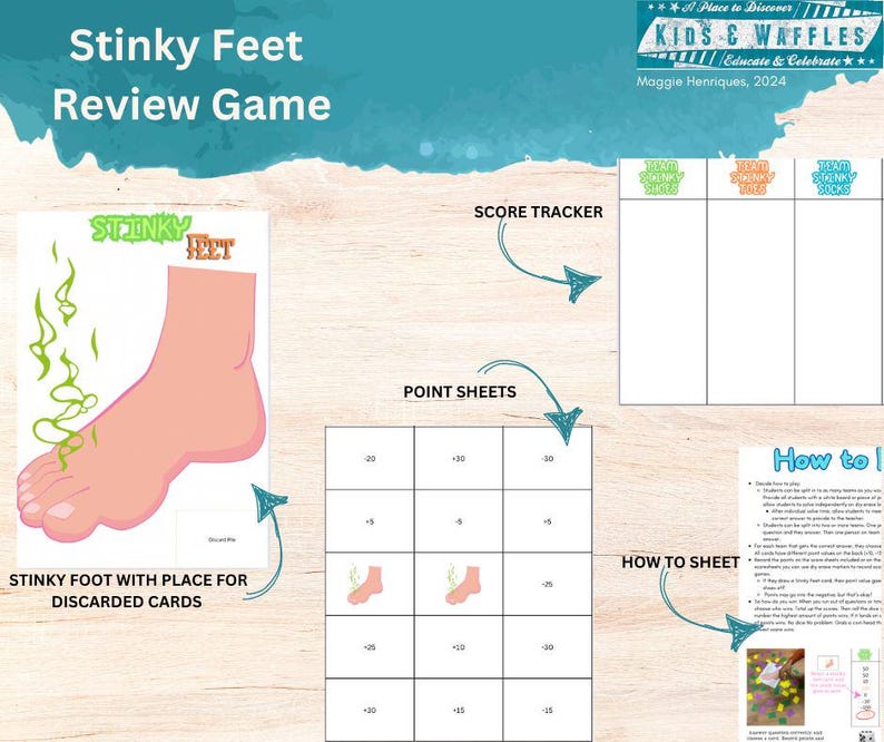 CC Cycle 1, 2, 3 Stinky Feet Review Game - Etsy