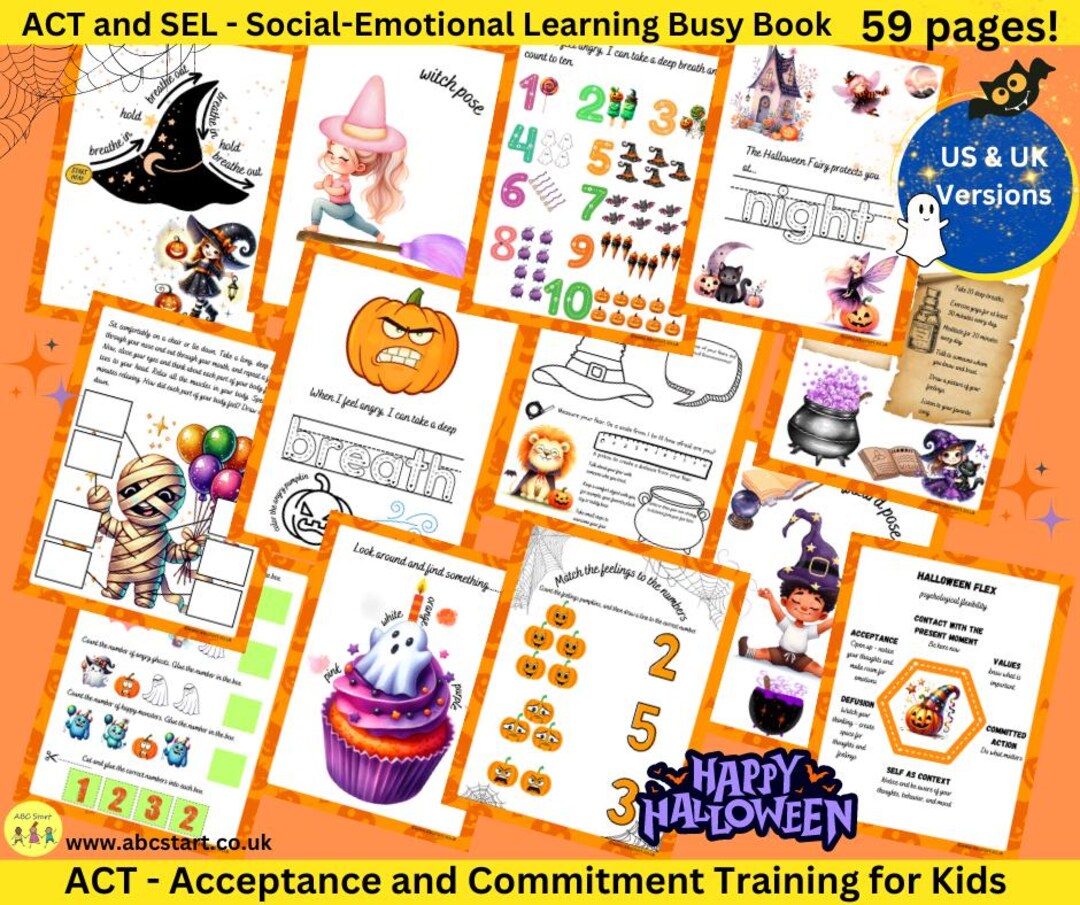 Mindful ACT Acceptance and Commitment Training Halloween for Kids - SEL ...