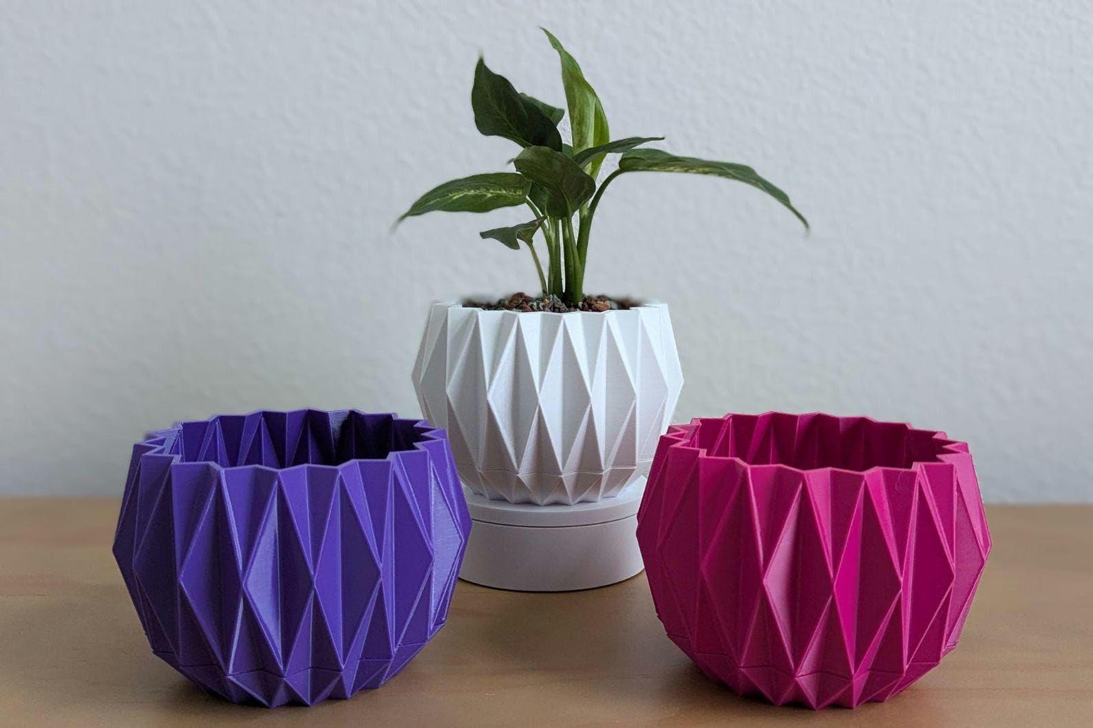 Origami Inspired 3D Printed Planter With Drainage - Etsy