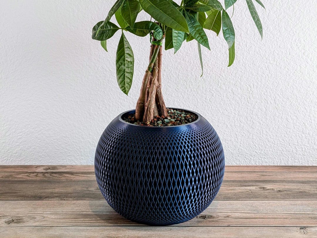 3D Printed Planter Pot: Modern Cross Hatch Design With Drainage - Etsy