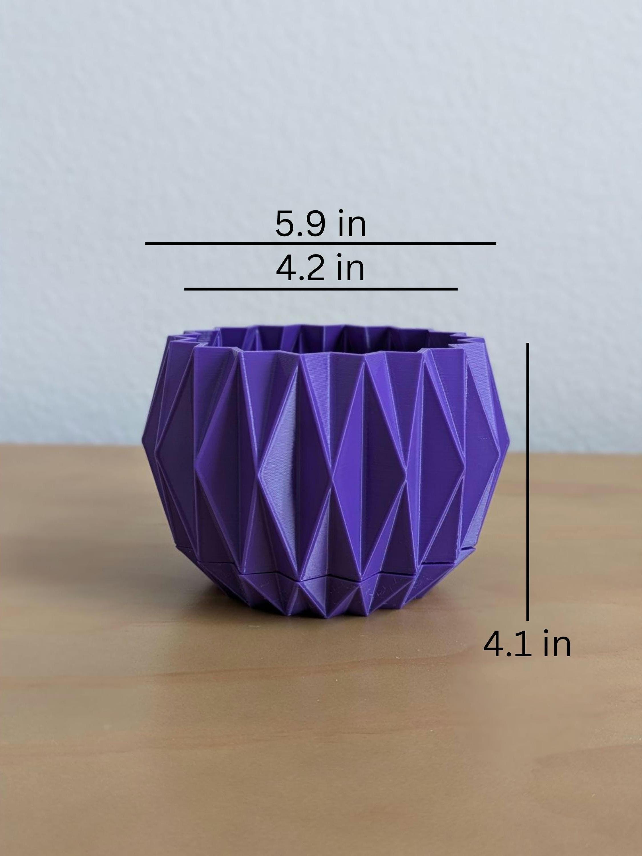 Origami Inspired 3D Printed Planter With Drainage - Etsy