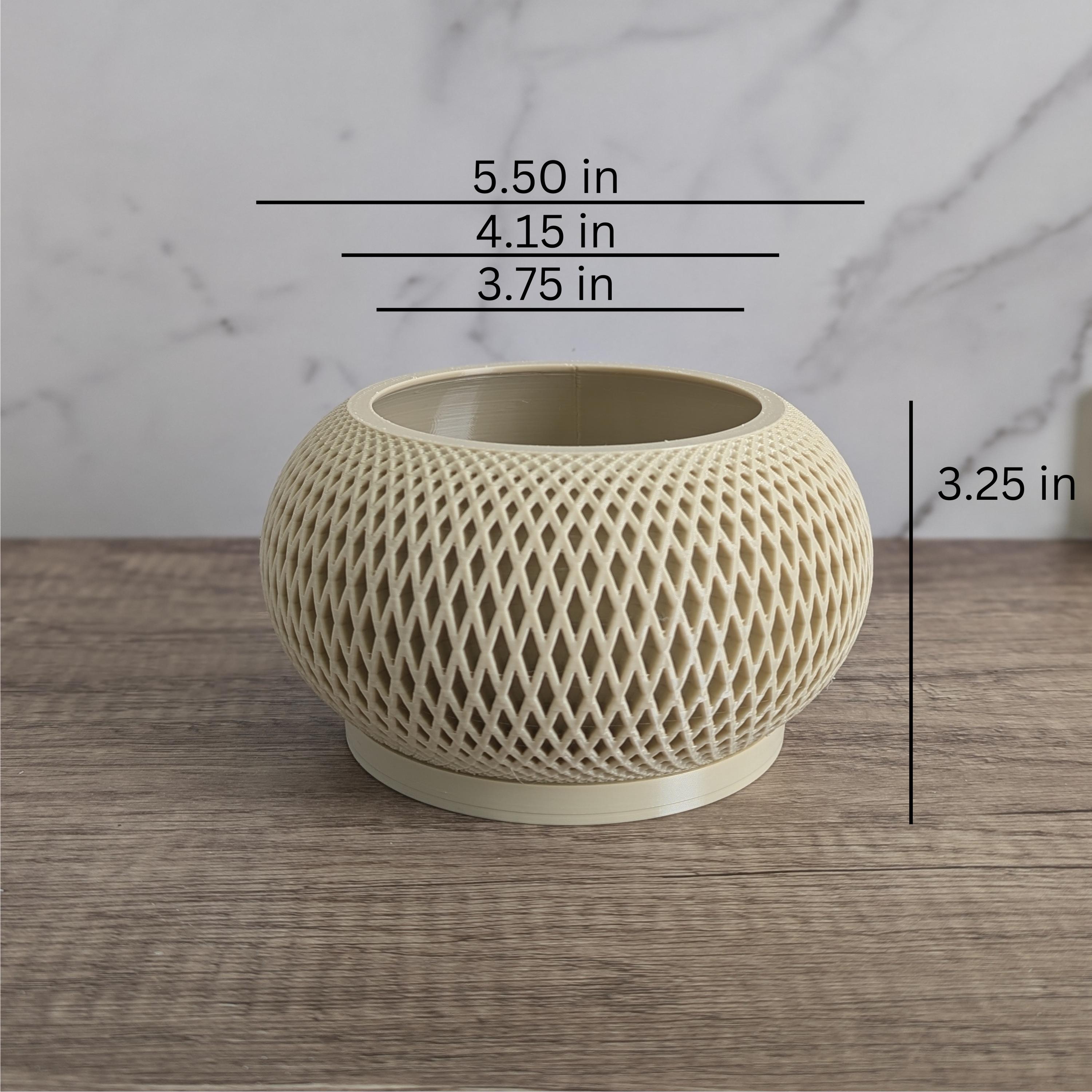 3D Printed Planter Pot With Drainage: Modern Cross Hatch Design - Etsy