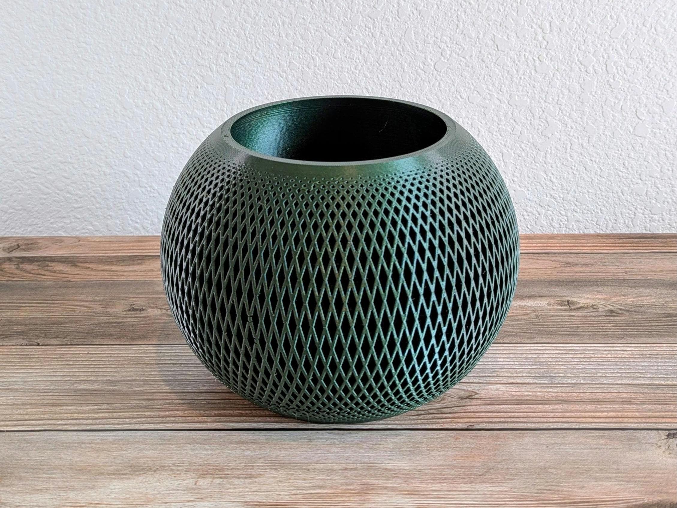 3D Printed Planter Pot: Modern Cross Hatch Design With Drainage - Etsy