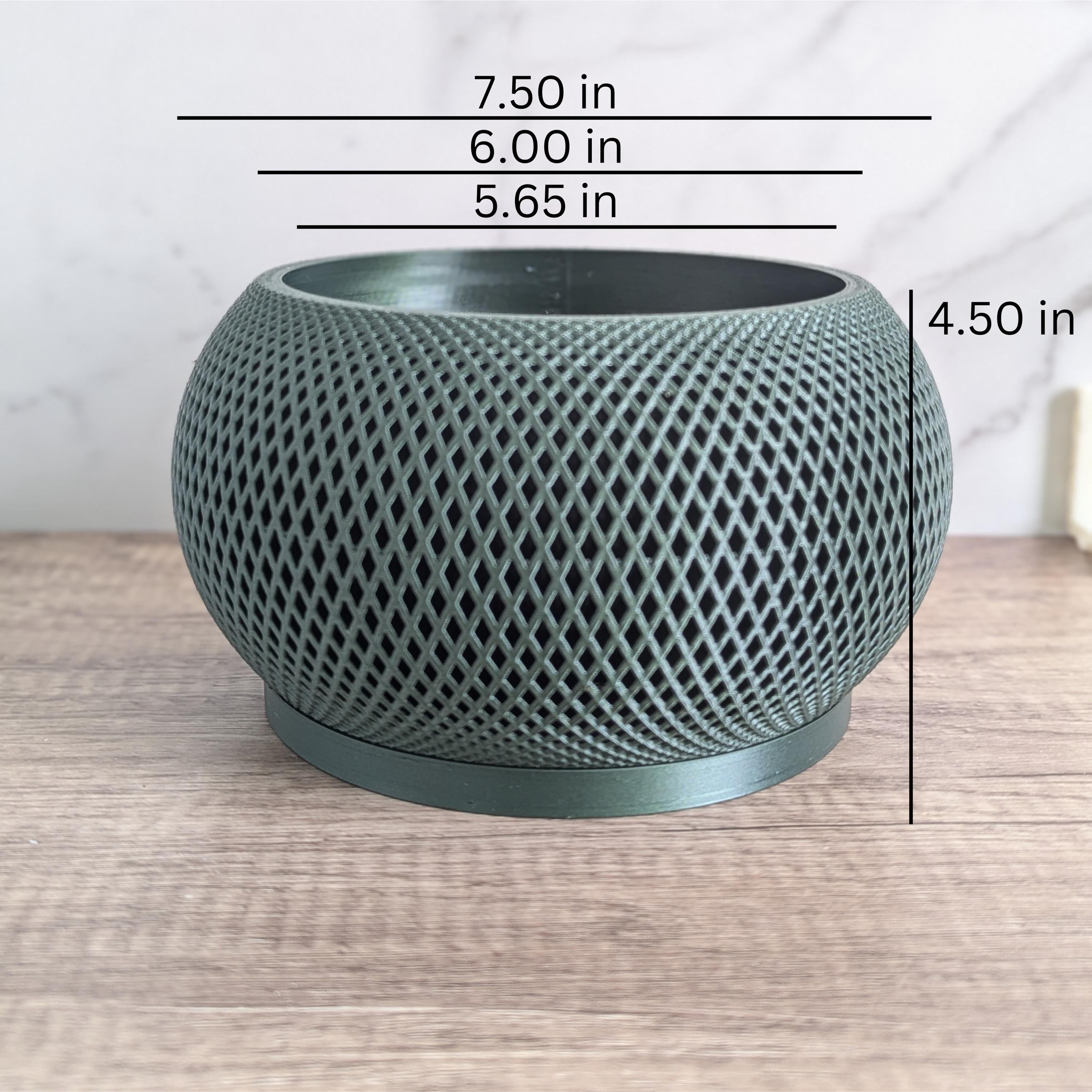 3D Printed Planter Pot With Drainage: Modern Cross Hatch Design - Etsy