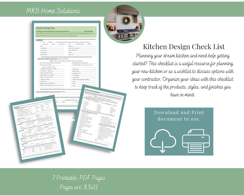 Kitchen Design Checklist - Etsy
