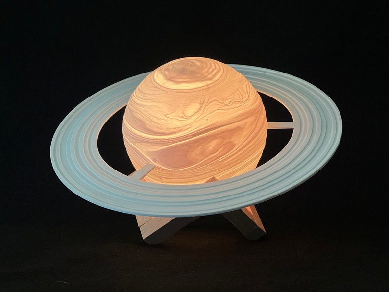 LED Planet Lamps 3D Printed With Real Space Data - Includes Remote and ...
