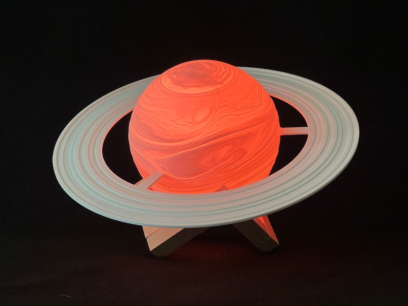 LED Planet Lamps 3D Printed With Real Space Data - Includes Remote and ...